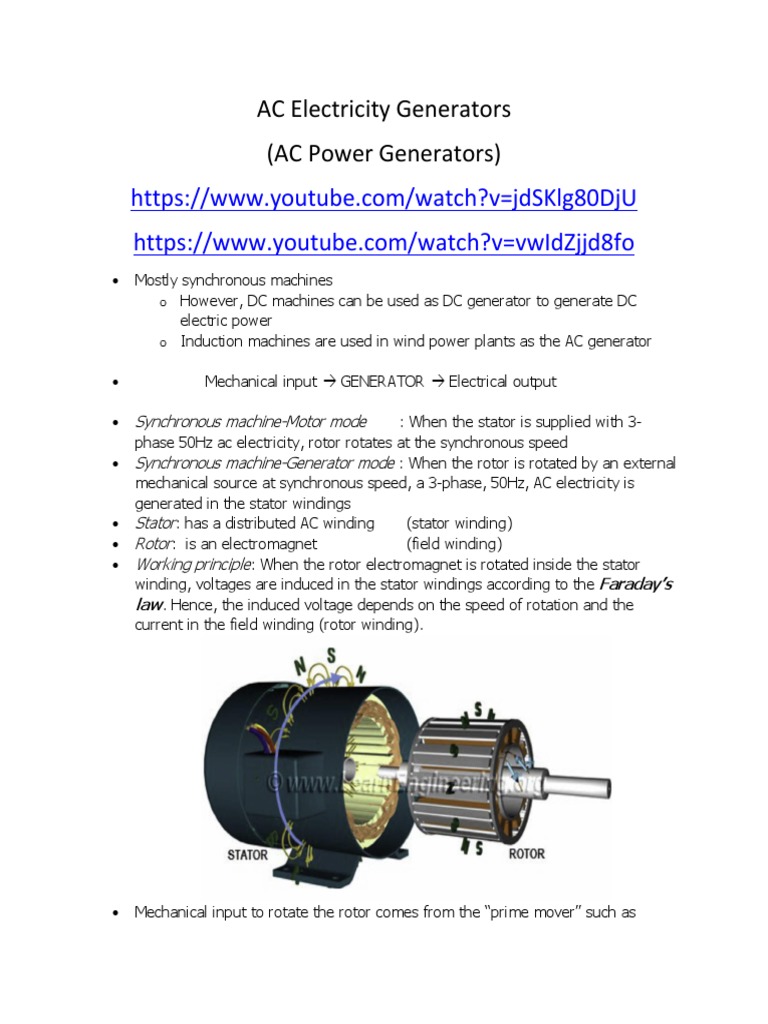 AC Electricity Generators Lec Note | PDF | Power Inverter | Electric ...