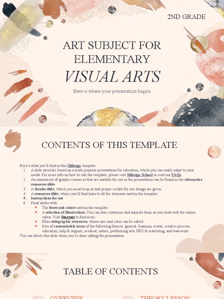 Art Subject For Elementary - 2nd Grade - Visual Arts by Slidesgo | PDF ...