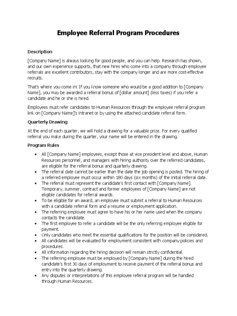 Employee Referral Program Overview | PDF | Employment | Recruitment