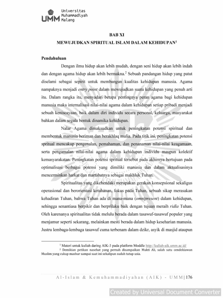 (Aik-III) Bab 11 - Mewujudkan Spiritual Islam Dalam Kehidupan | PDF