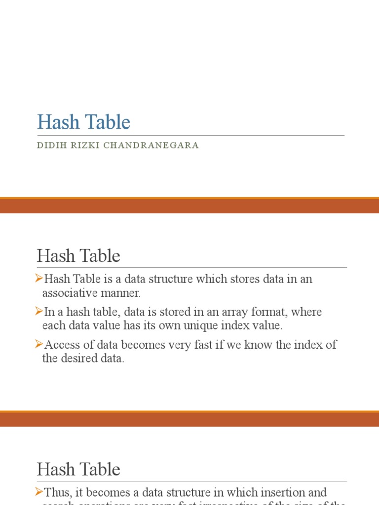 Hash Table: Didih Rizki Chandranegara | PDF | Array Data Structure | Algorithms And Data Structures