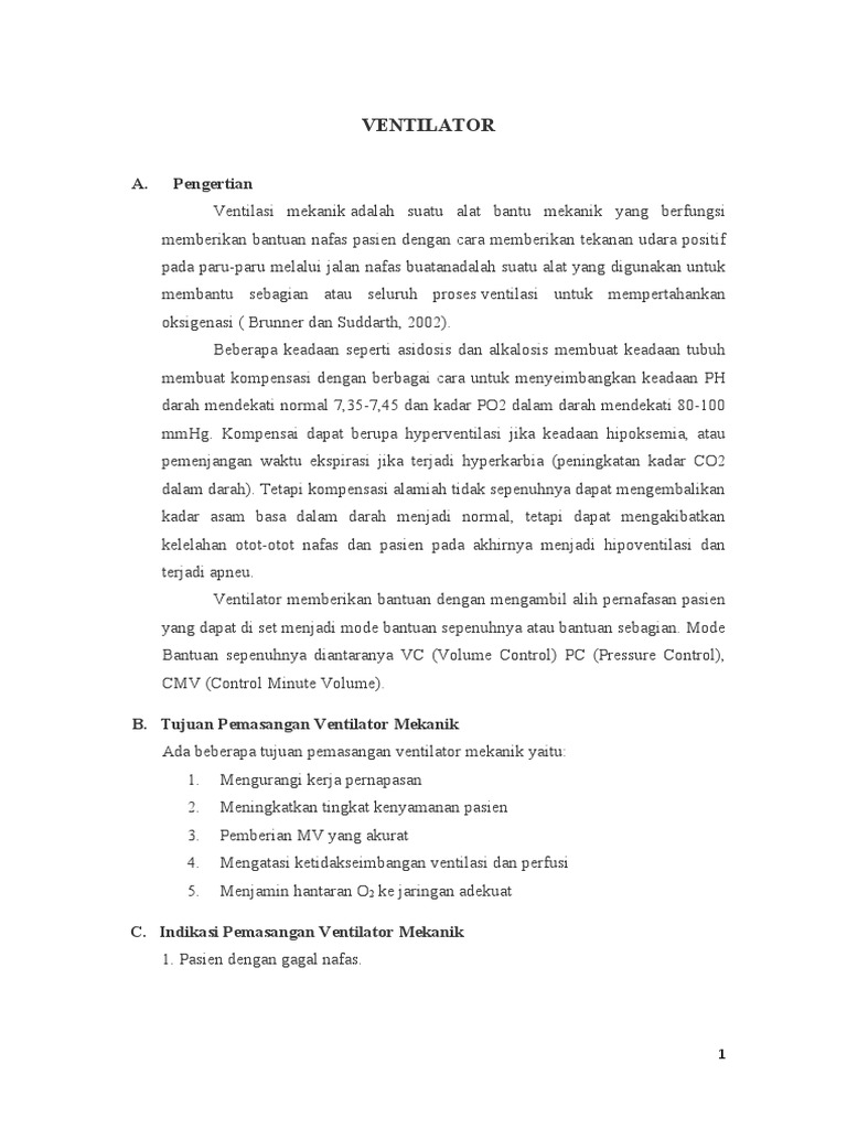 Panduan Ventilator Mekanik untuk Pasien | PDF