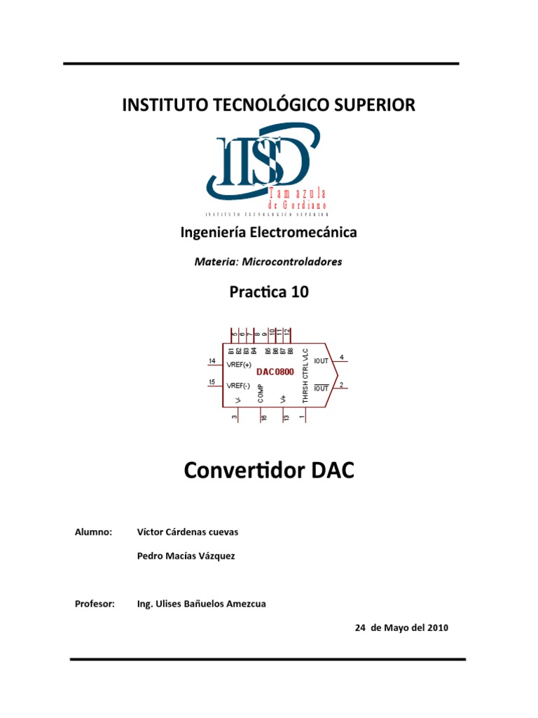 Diagrama y Práctica del DAC0800 | PDF | Convertidor digital a analógico ...