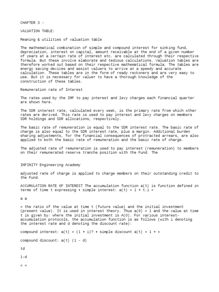 Valuation Table | PDF | Present Value | Lease