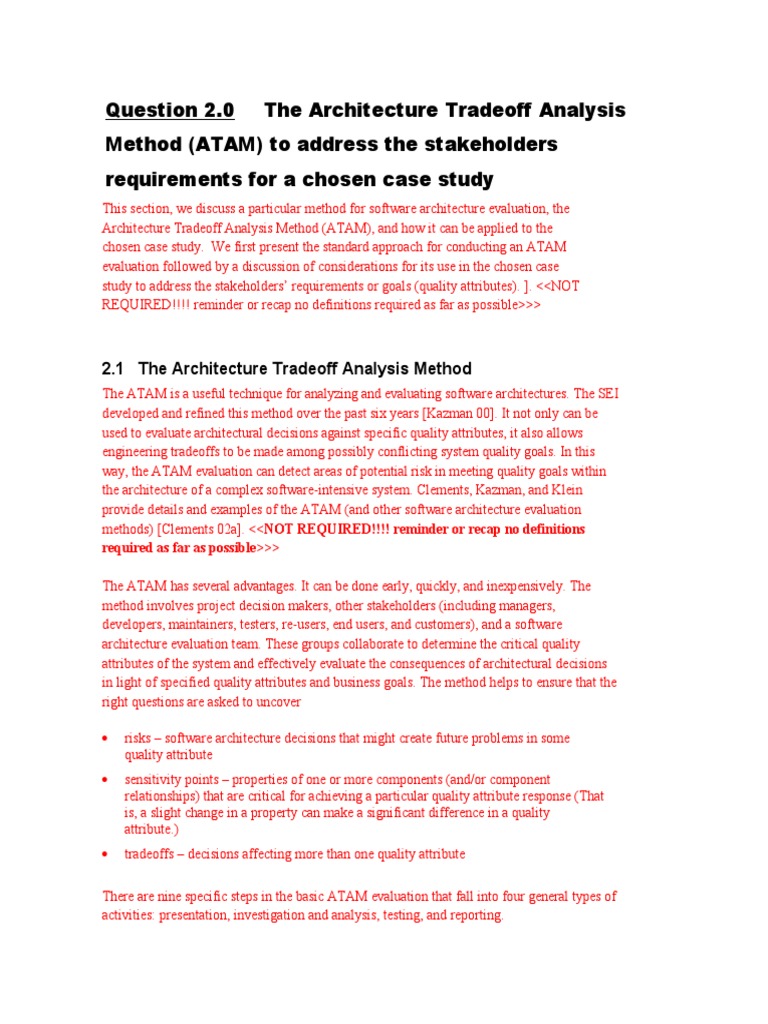 Sample Question 2 - Atam Steps | PDF | Software Architecture | Evaluation