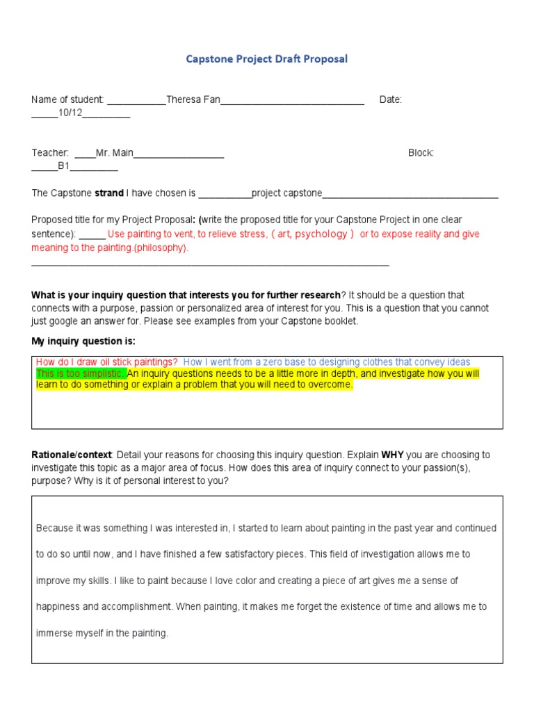 CLC 12 - Capstone Project Draft Proposal | PDF | Design | Inquiry
