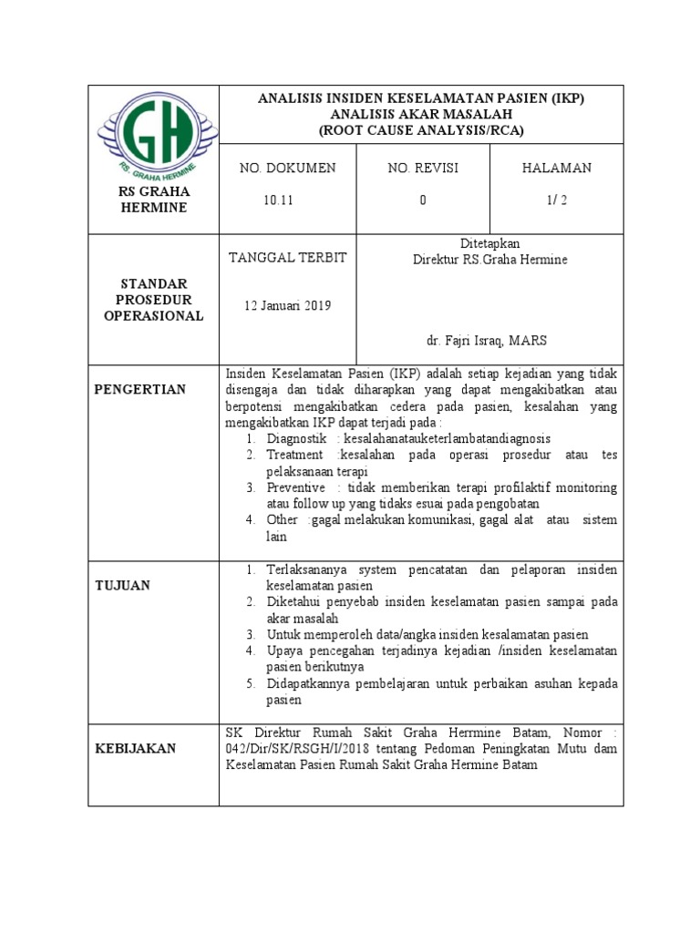Analisis RCA untuk Insiden IKP RS Graha | PDF | Pengembangan Diri ...