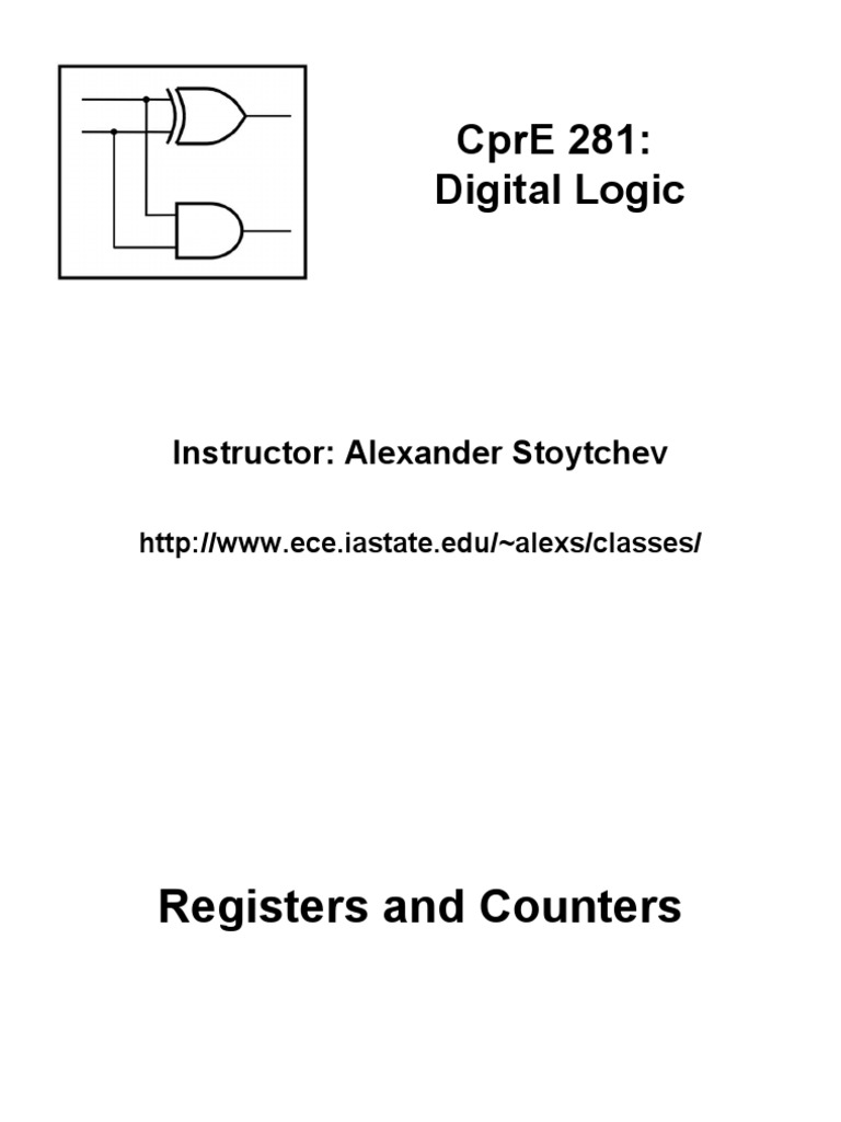 Cpre 281: Digital Logic: Instructor: Alexander Stoytchev | Download ...