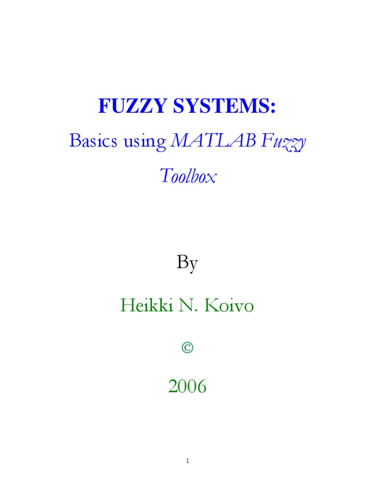 Basics Using Matlab Fuzzy Toolbox | Download Free PDF | Errors And Residuals | Fuzzy Logic