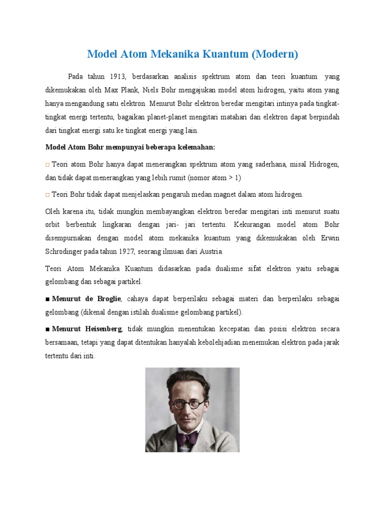 Model Atom Mekanika Kuantum | PDF | Sains & Matematika | Teknologi & Rekayasa