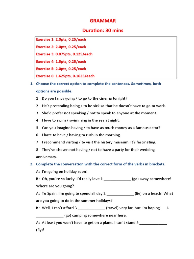 Unit 8a-B - Group Task - Grammar | PDF