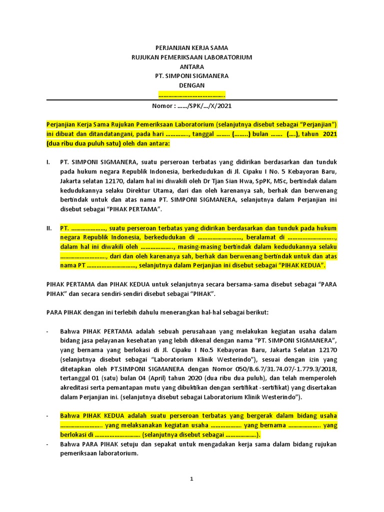 Draft Mou Rujukan 2021 | PDF