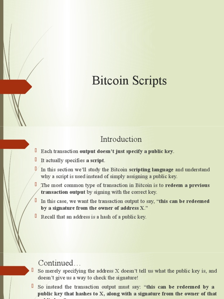 2.bitcoin Scripts | PDF | Bitcoin | Public Key Cryptography