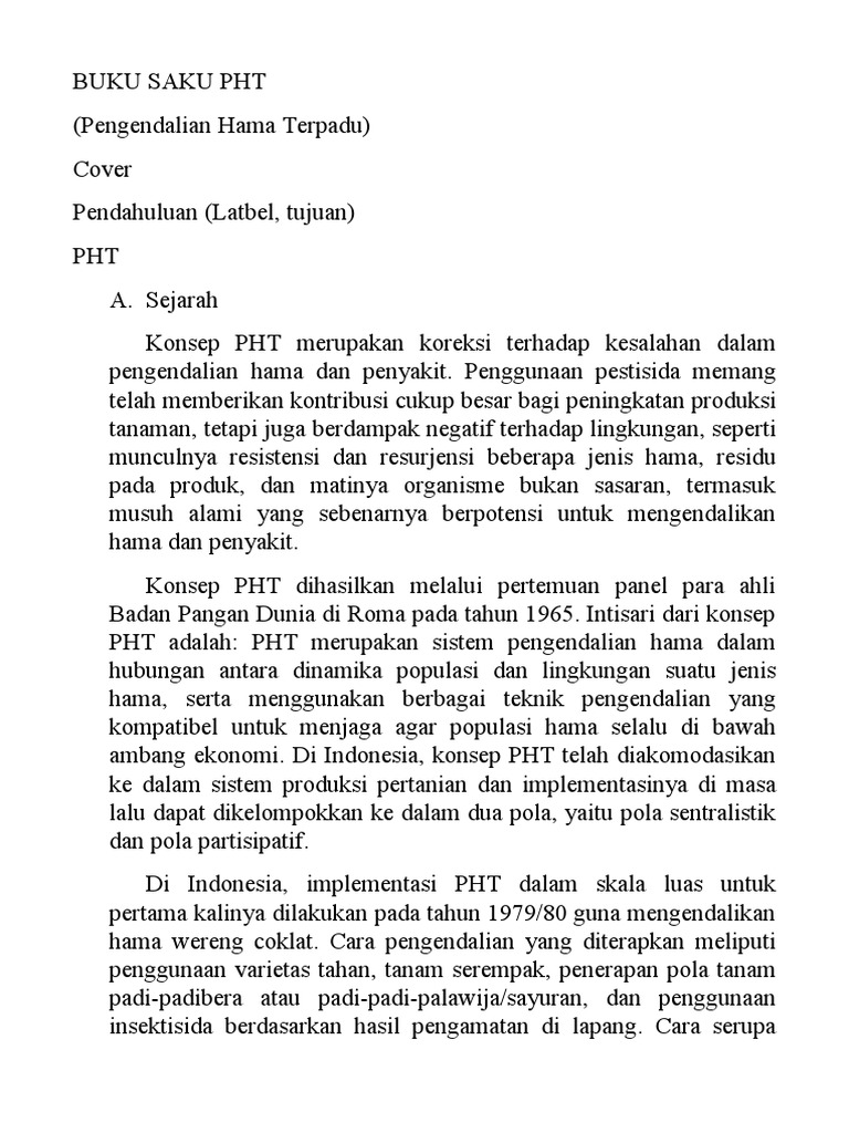 Bahan Buku Saku PHT | PDF