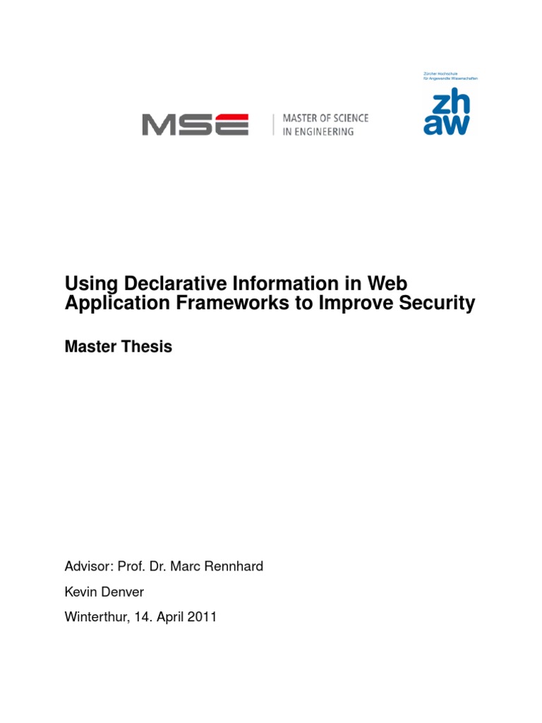 Using Declarative Information In Web Application Frameworks To Improve Security Pdf Java