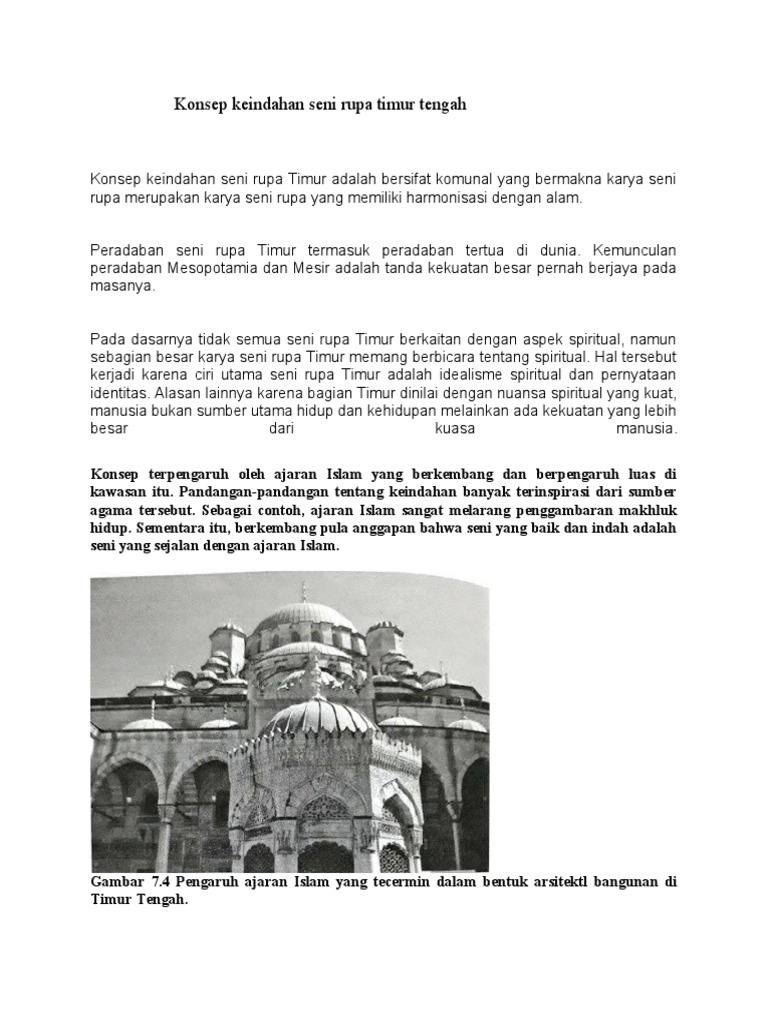Konsep Keindahan Seni Rupa Timur Tengah | PDF | Sejarah