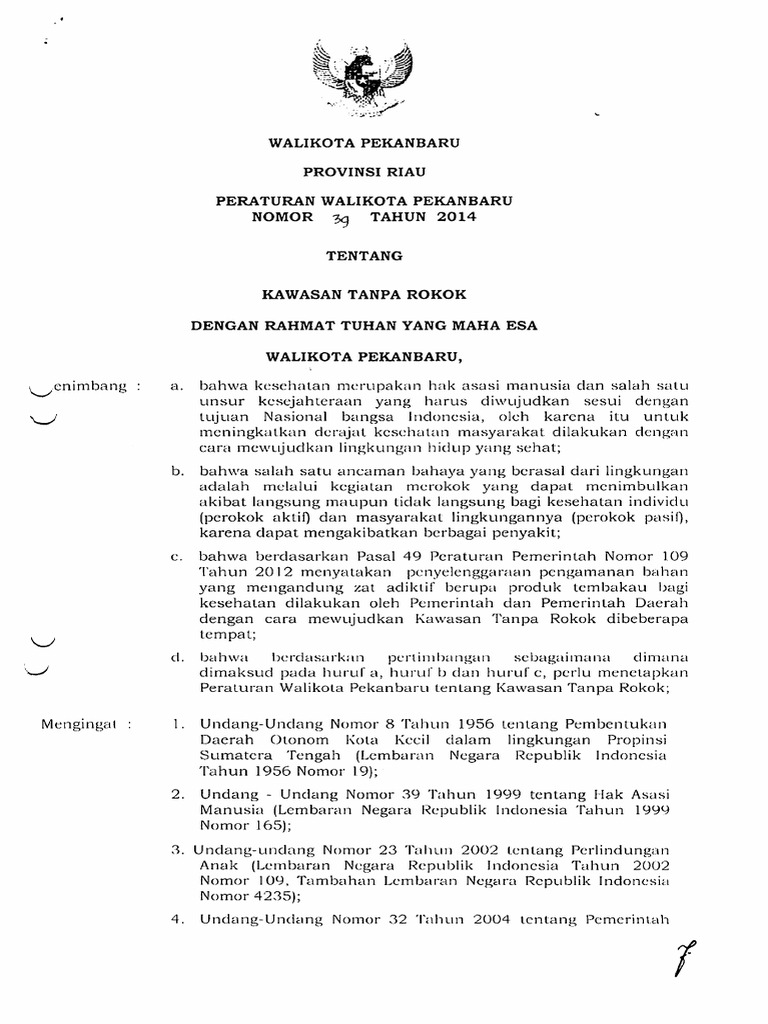 Perwa No 39 Tahun 2014 | PDF