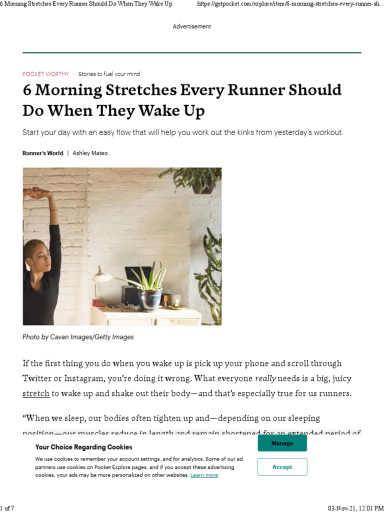 6 Morning Stretches Every Runner Should Do When They Wake Up | PDF ...