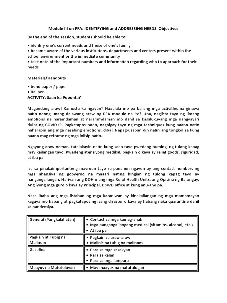 Module 3 PFA | PDF