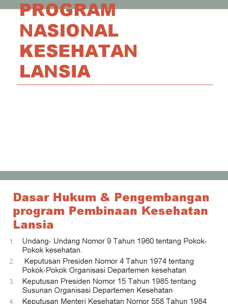 Materi Program Nasional Kesehatan Lansia | PDF