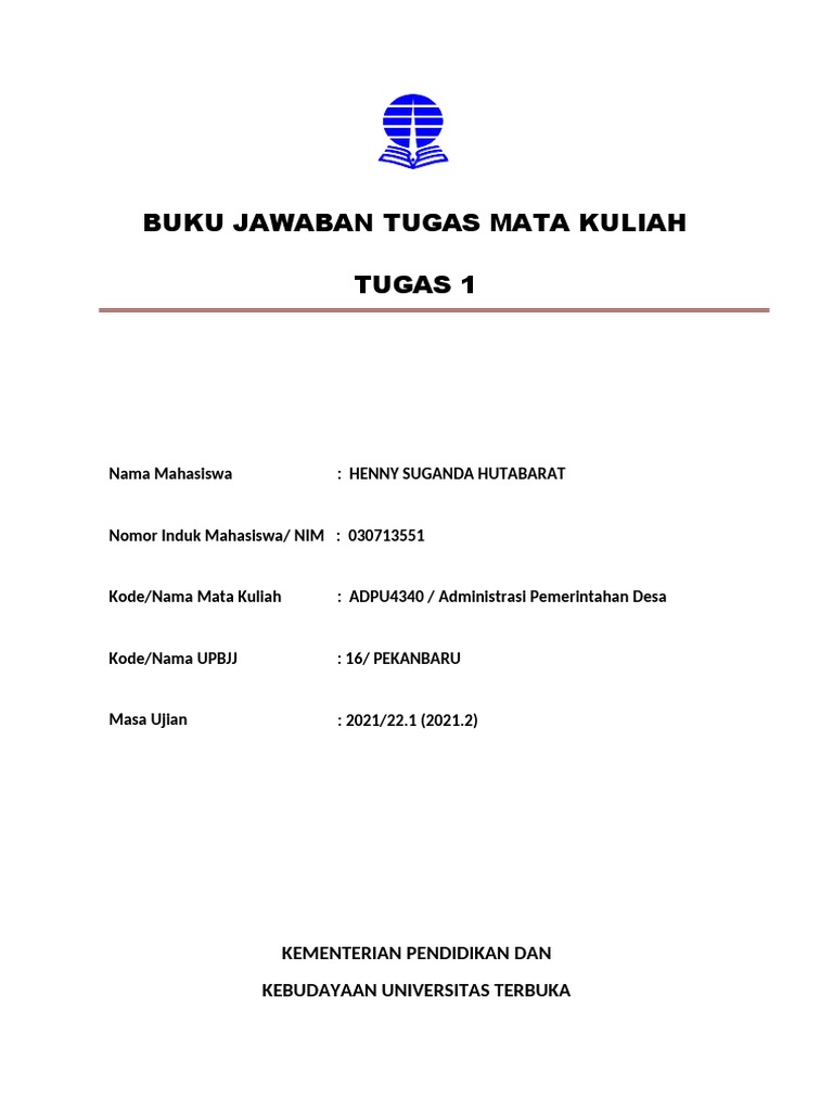 ADPU4340 Administrasi Pemerintahan Desa | PDF