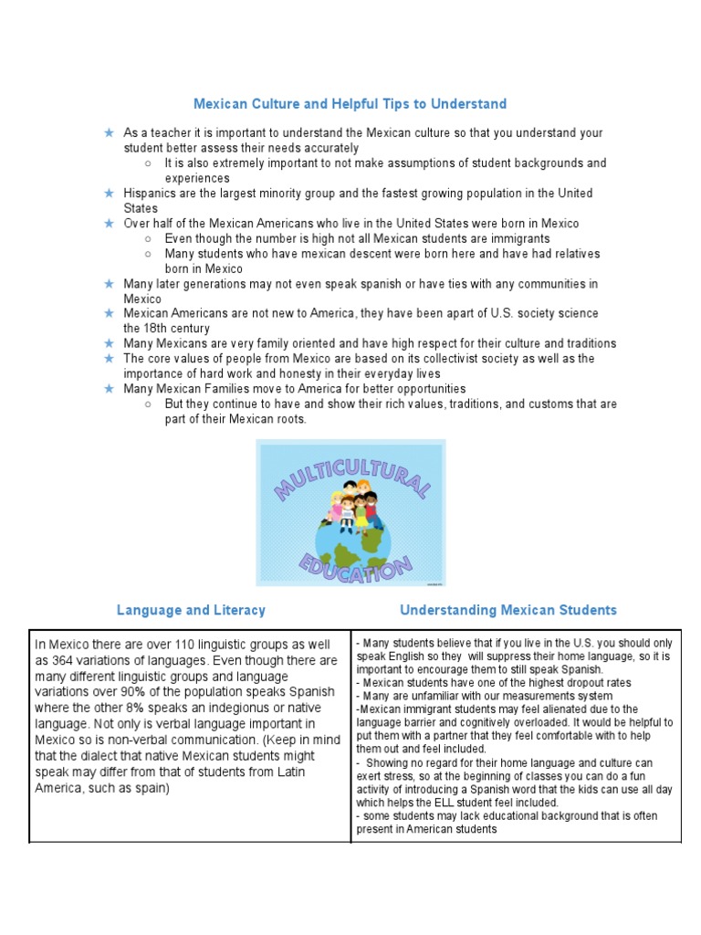 Kai Gomez-Whitehead Cultural Handout 2 | PDF | Mexico | The United States