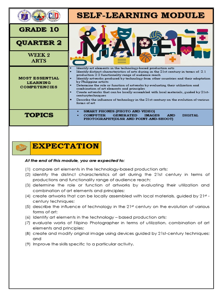 MAPEH 10 Q2 Week 2 Arts | PDF | Digital Single Lens Reflex Camera | Camera