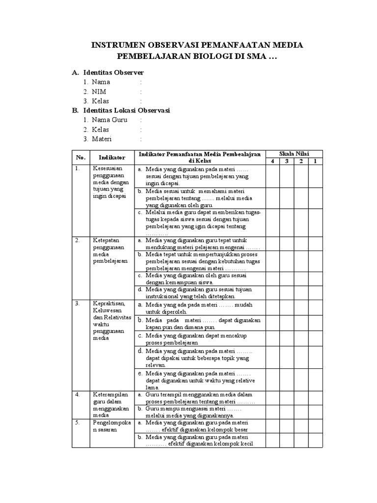 OBSERVASI PENGGUNAAN MEDIA PEMBELAJARAN BIOLOGI | PDF