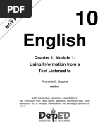 English 10 Quarter 1 Module 1 | PDF | News | Cognition