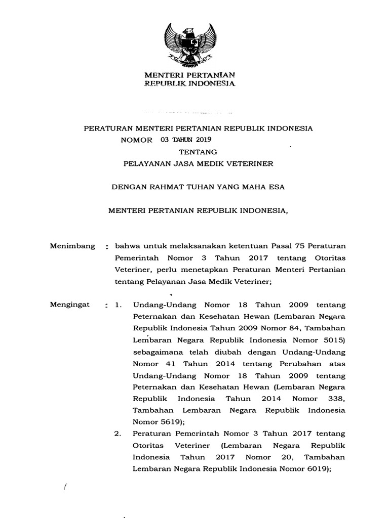 Permentan 3 2019 | PDF