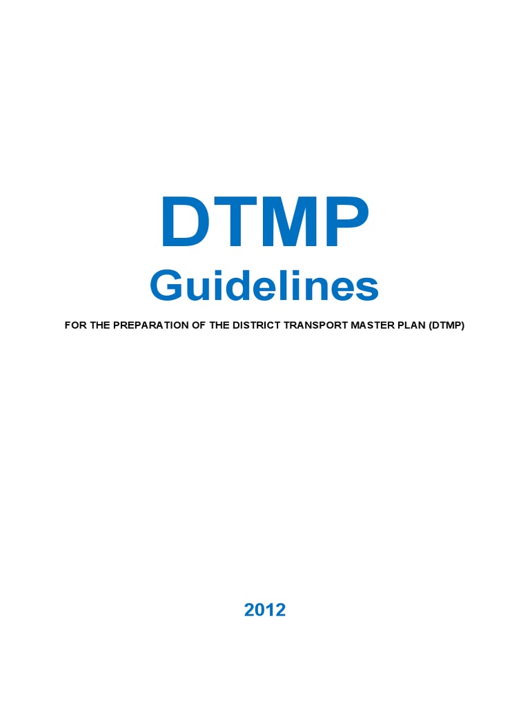 District Transport Master Plan Guidelines | PDF | Road | Microsoft Excel