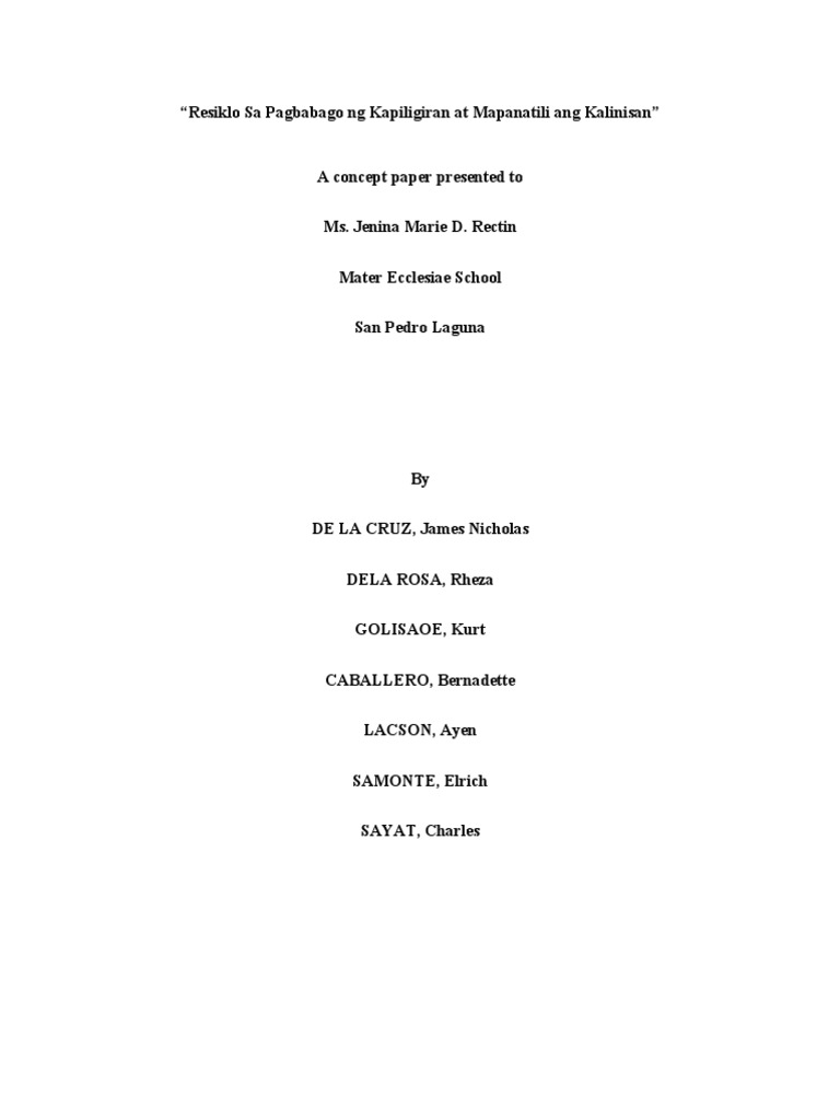 Concept Paper | PDF | Waste | Environment