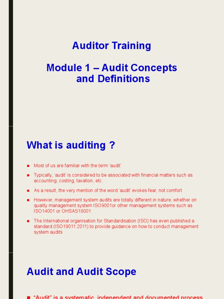 Auditor Training Module 1 - Auditing Concepts | PDF | Audit | Business