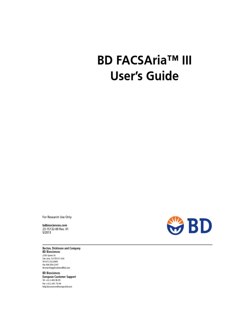 BD Facsaria III Users Guide | PDF | Flow Cytometry