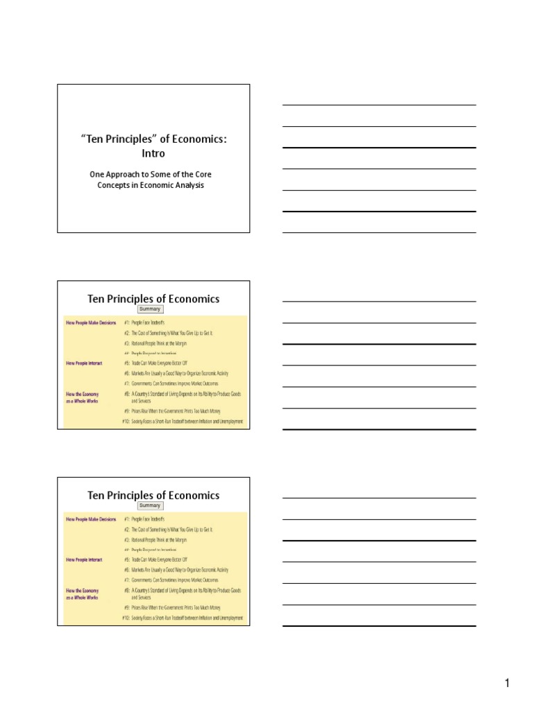 10 Principles of Economics Notes | PDF | Inflation | Money
