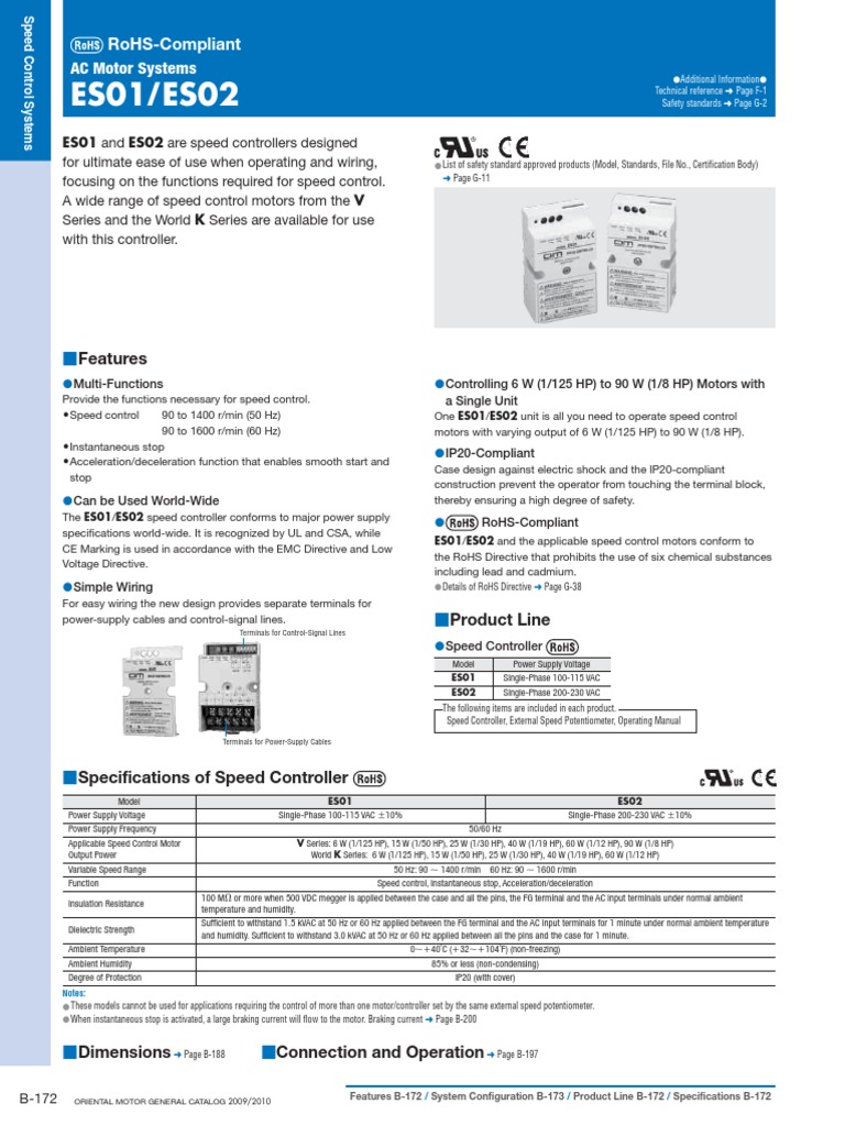 Speed Control Systems for AC Motors: Overview of the ES01 and ES02 ...