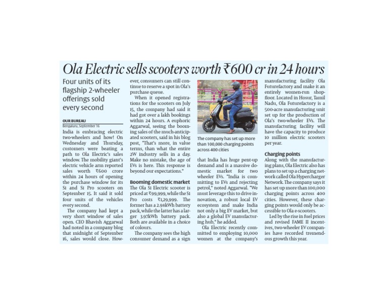 Case Study Ola Electric Pdf Electric Vehicle Vehicles