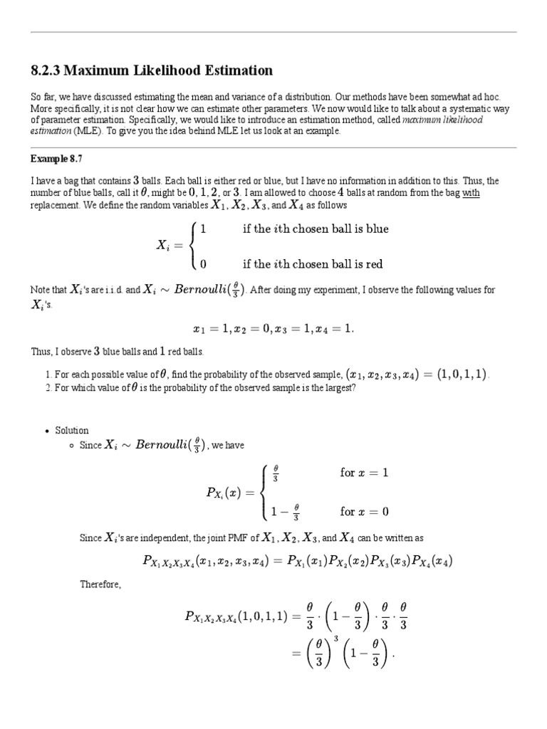 Maximum Likelihood Estimation | PDF | Estimation Theory | Bias Of An Estimator