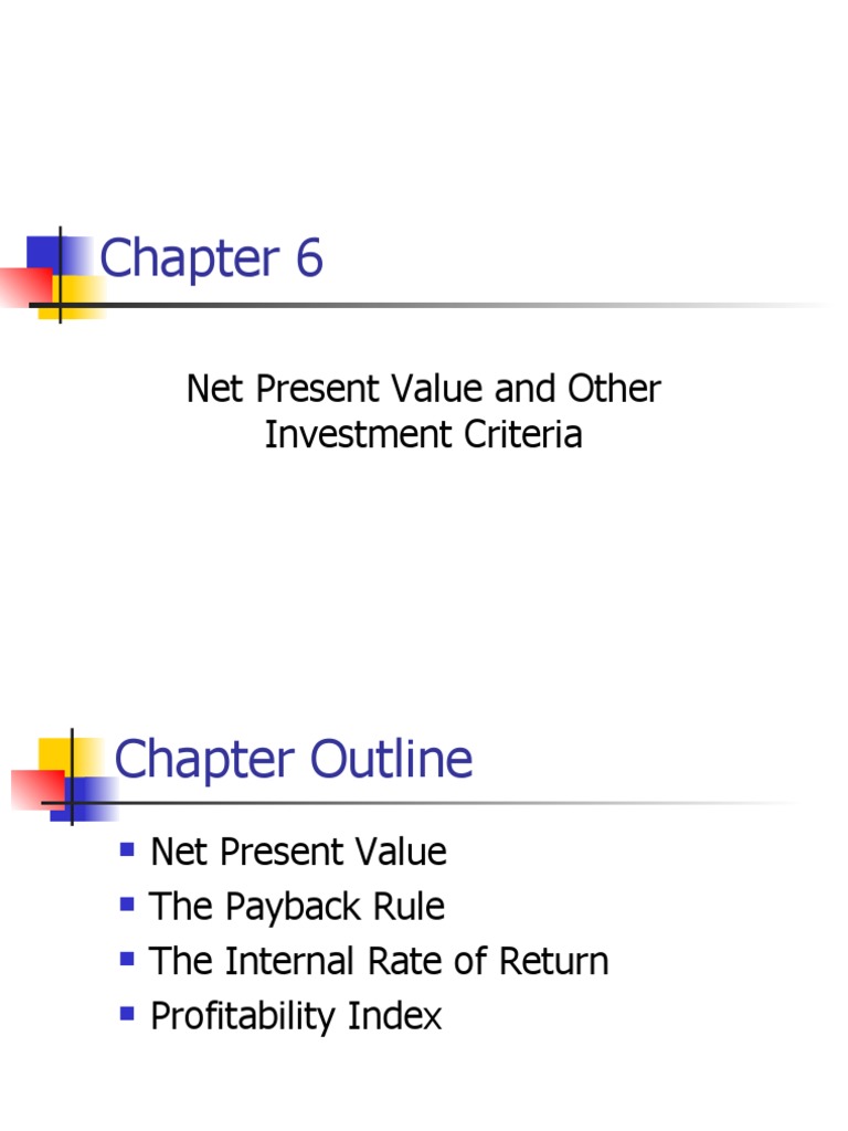 Chapter 6 Net Present Value | PDF | Net Present Value | Internal Rate Of Return