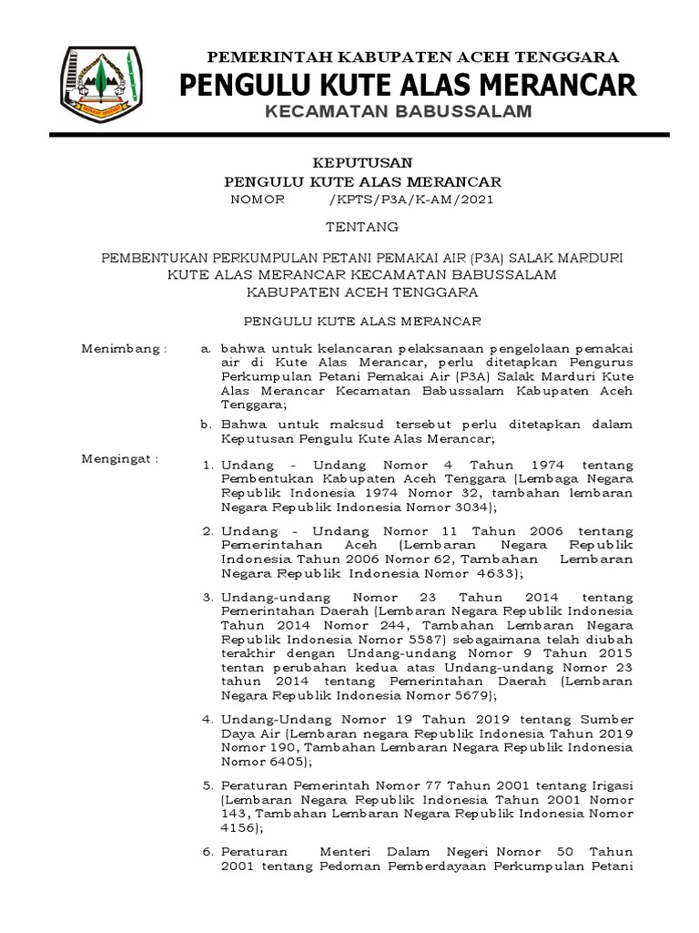 SK P3a - Alas Merancar 2021 | PDF