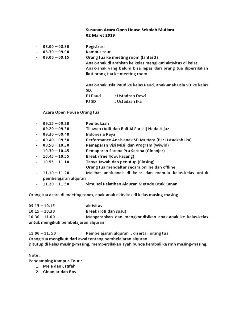 Rundown Open House | PDF