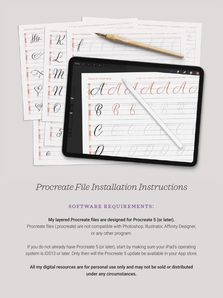 Procreate Practice Sheet Instructions | PDF