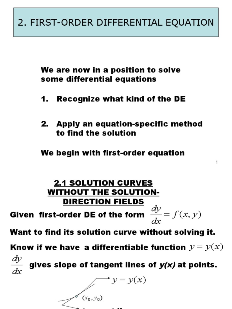 First-Order Differential Equation | PDF | Differential Equations | Elementary Mathematics