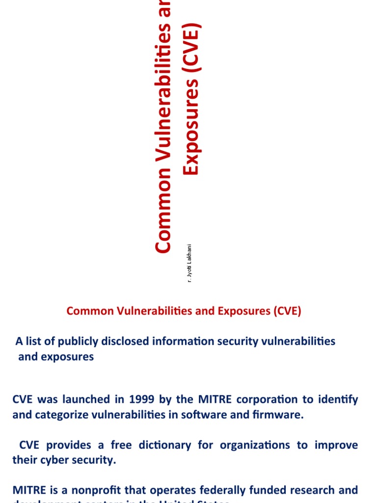 CVE Presentation | PDF | Security | Computer Security