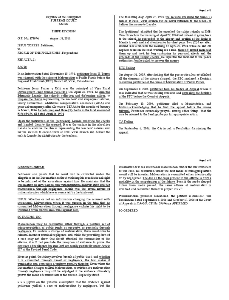 Torres v. People (2011) | PDF | Negligence | Crimes