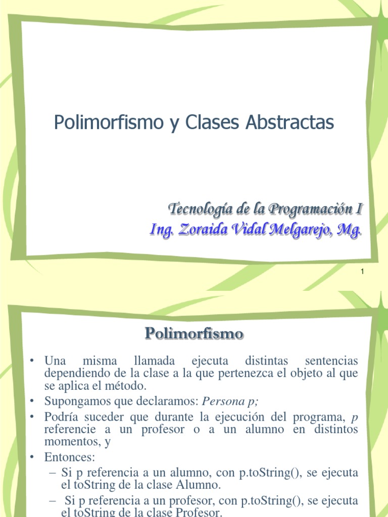 09 Polimorfismo y Clases Abstractas | PDF | Java (lenguaje de ...