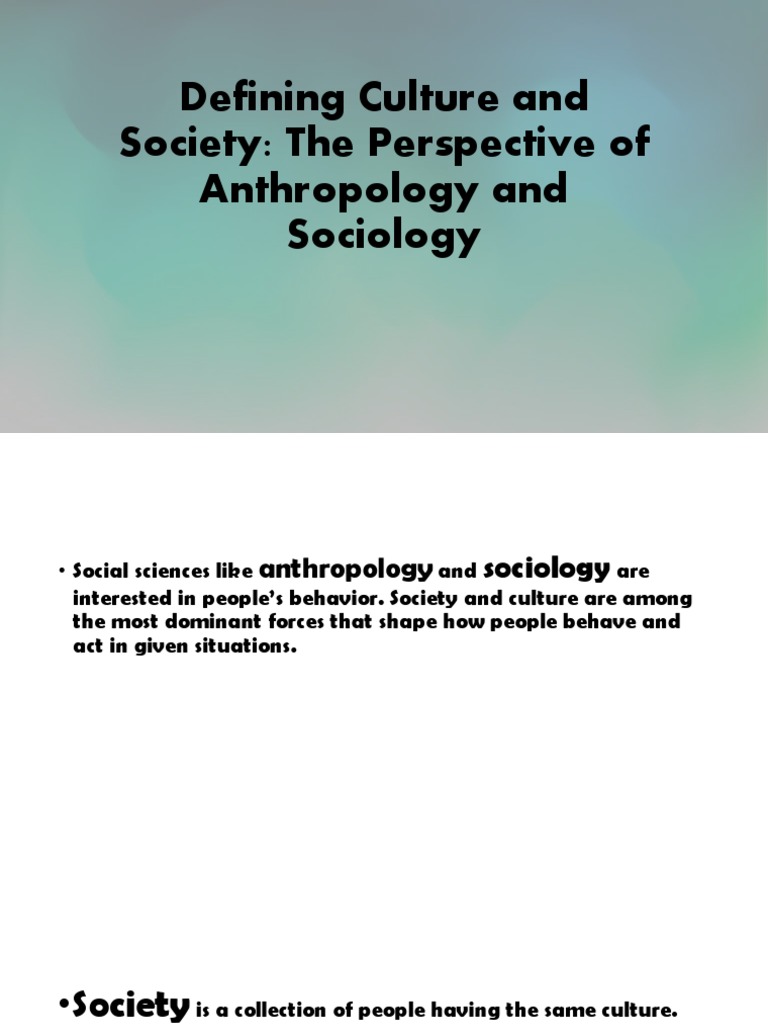 Understanding Culture and Society: Perspectives from Anthropology and ...