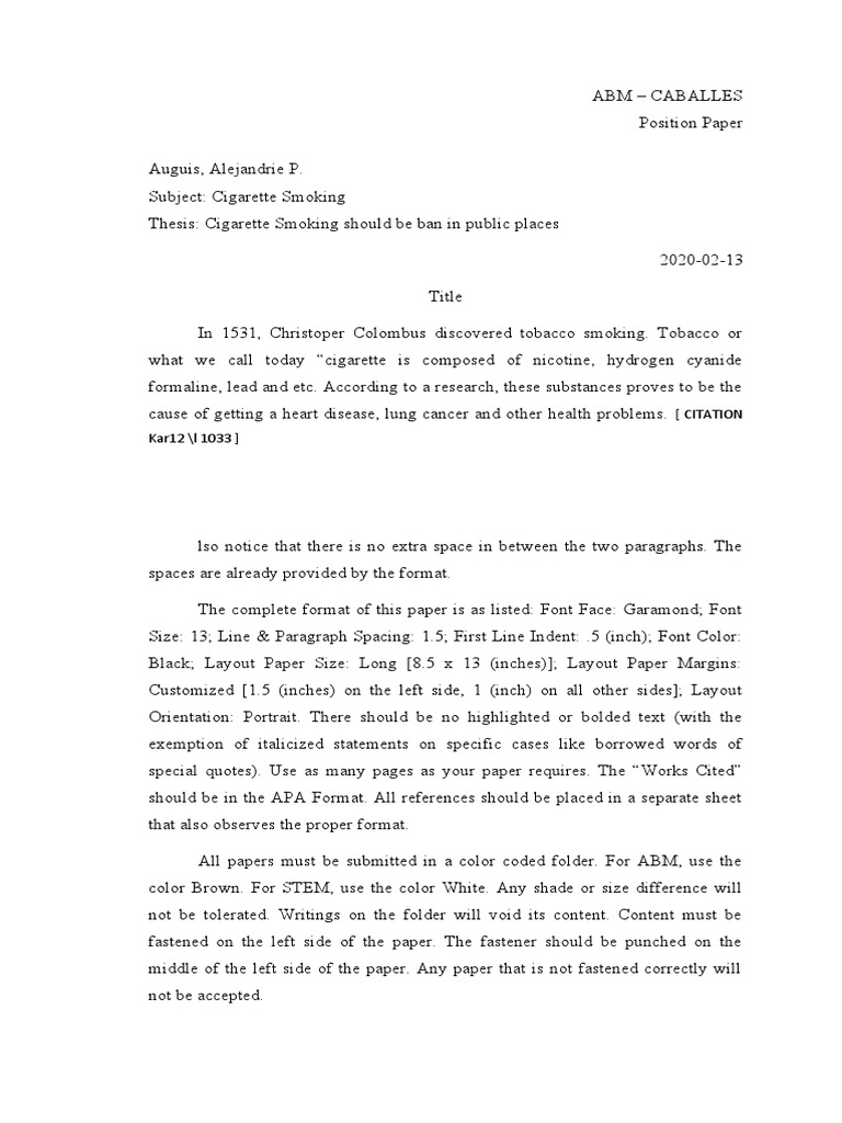 Position Paper Layout | PDF