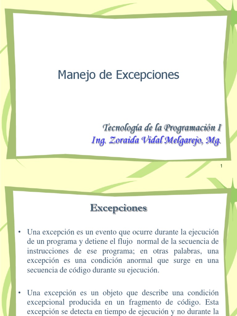10 Manejo de Excepciones | PDF | Programa de computadora | Programación