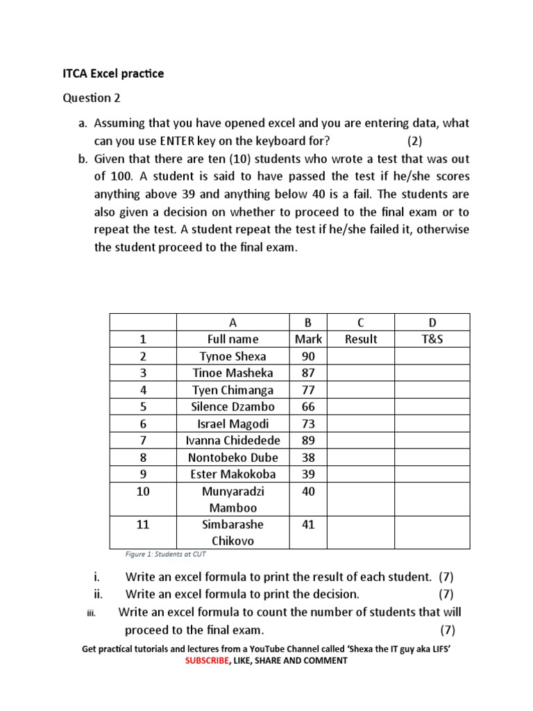 Excel Formulas for Student Results | PDF